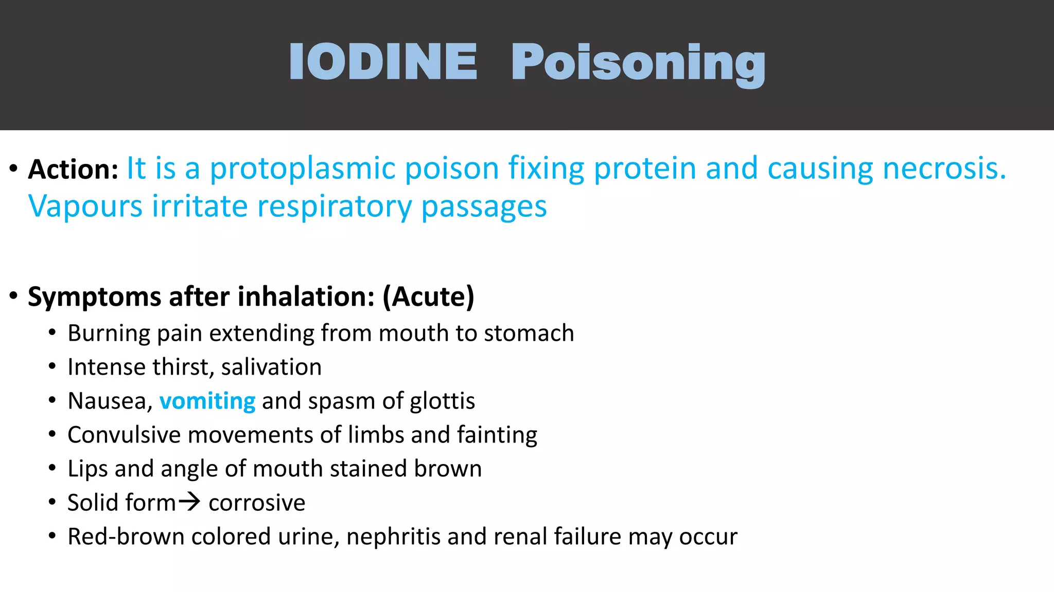 Inorganic (non metallic) irritant Poisons by Sunil Kumar Daha | PPTX