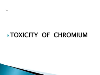 TOXICITY OF METALLIC SPECIES | PPTX
