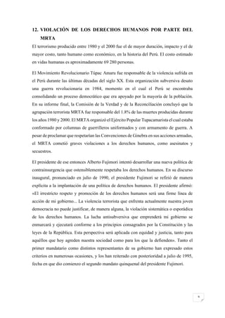 MOVIMIENTO REVOLUCIONARIO TÚPAC AMARU (MRTA)-INORME ACADEMICO | PDF