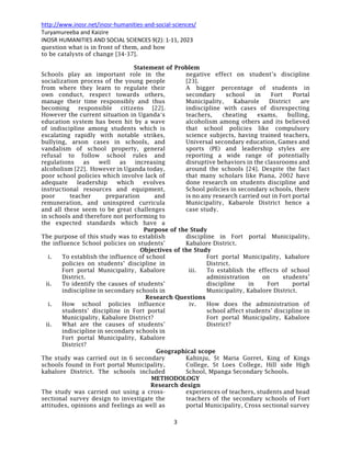 Impact of School Policies on Student Discipline in Fort Portal ...