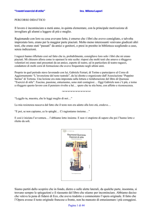I nostri esercizi di stile | PDF | Poetry | Books and Literature