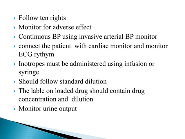 Inotropes | PPTX | Heart and Cardiovascular Diseases | Diseases and ...