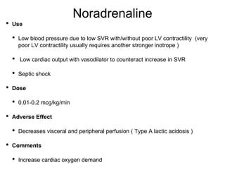 Inotropes and vasoactive drugs | PPTX