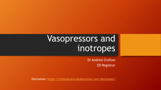 Inotropes and vasopressors | PPTX