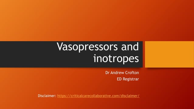 Inotropes and vasopressors | PPTX
