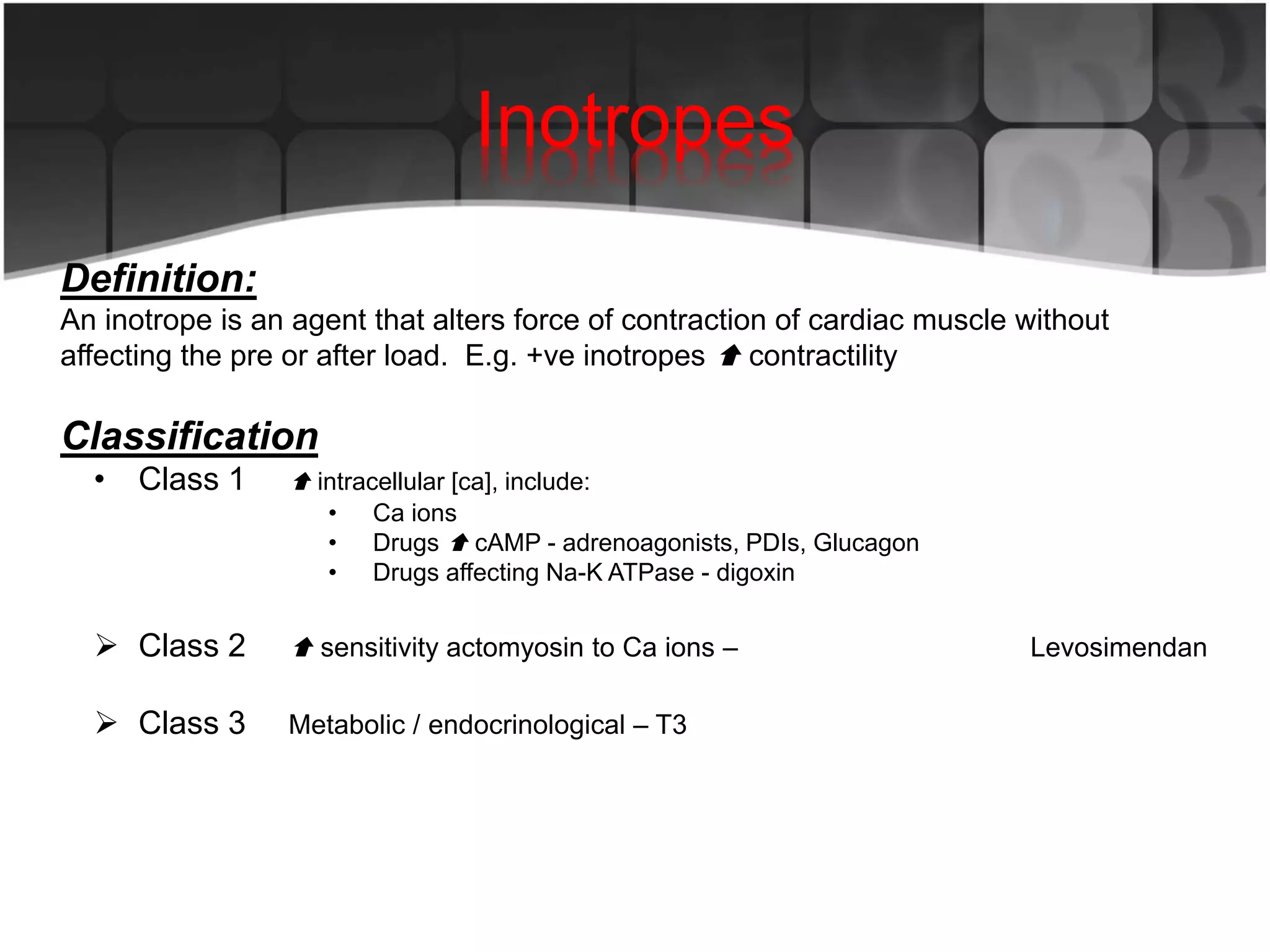 Inotropes + vasopressors | PPTX