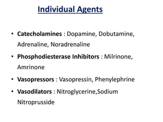 Inotropes & vasoactive agents | PPTX