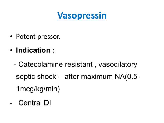 Inotropes & vasoactive agents