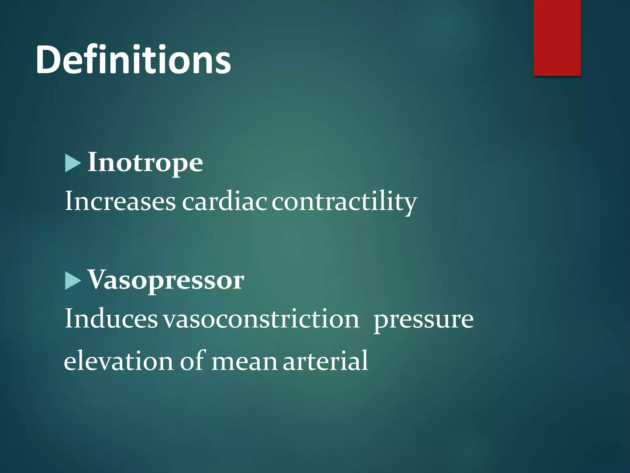 Inotropes and vasopressors | PPTX