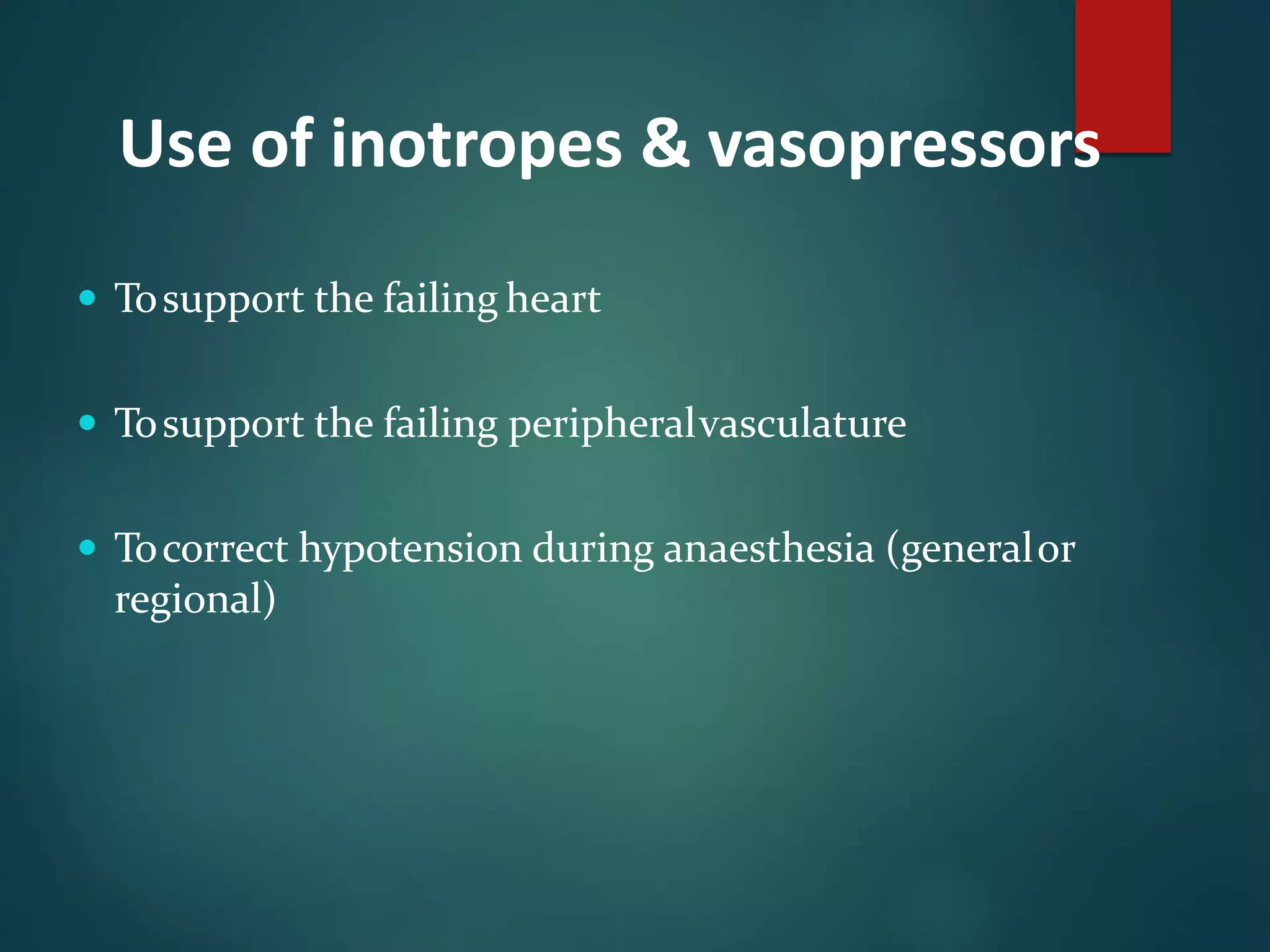 Inotropes and vasopressors | PPTX