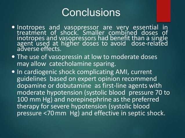 Inotropes and vasopressors | PPTX | First Aid | Injuries