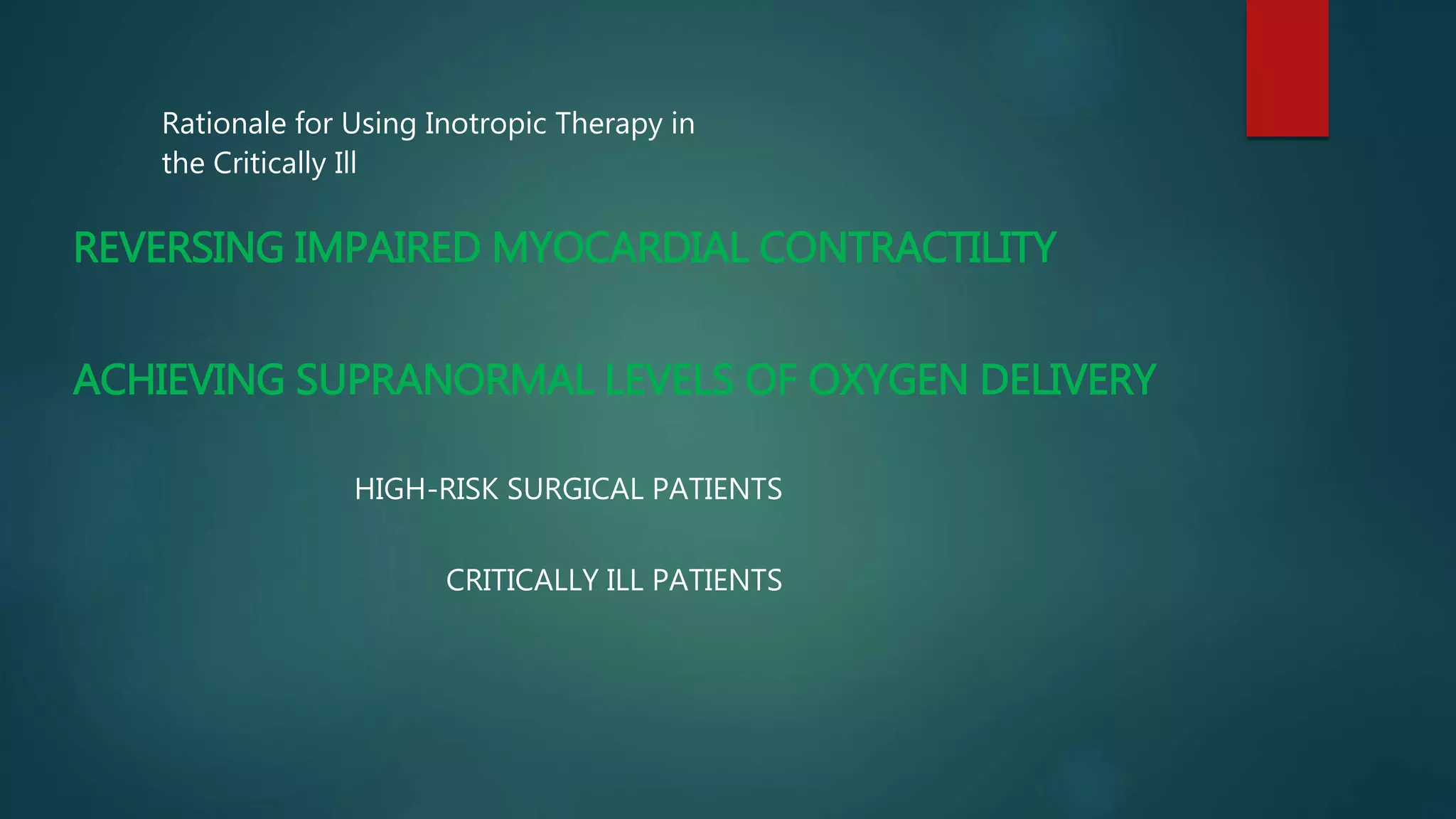 Inotrope use in icu patient fink | PPTX