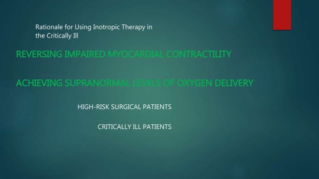 Inotrope use in icu patient fink | PPT