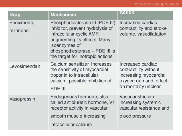 Rational choice of inotropes and vasopressors in intensive care unit