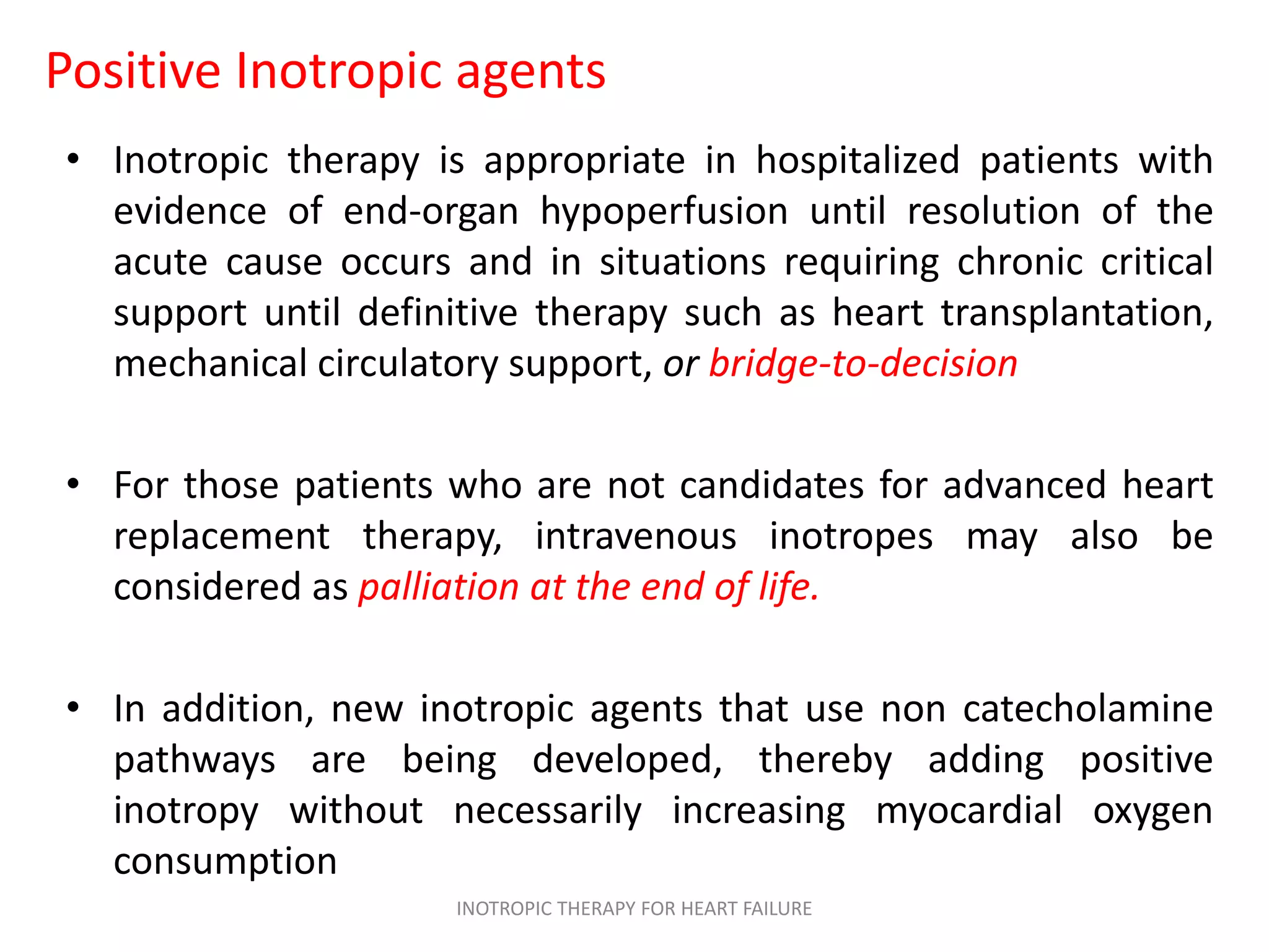 Inotropic therapy for heart failure | PPTX