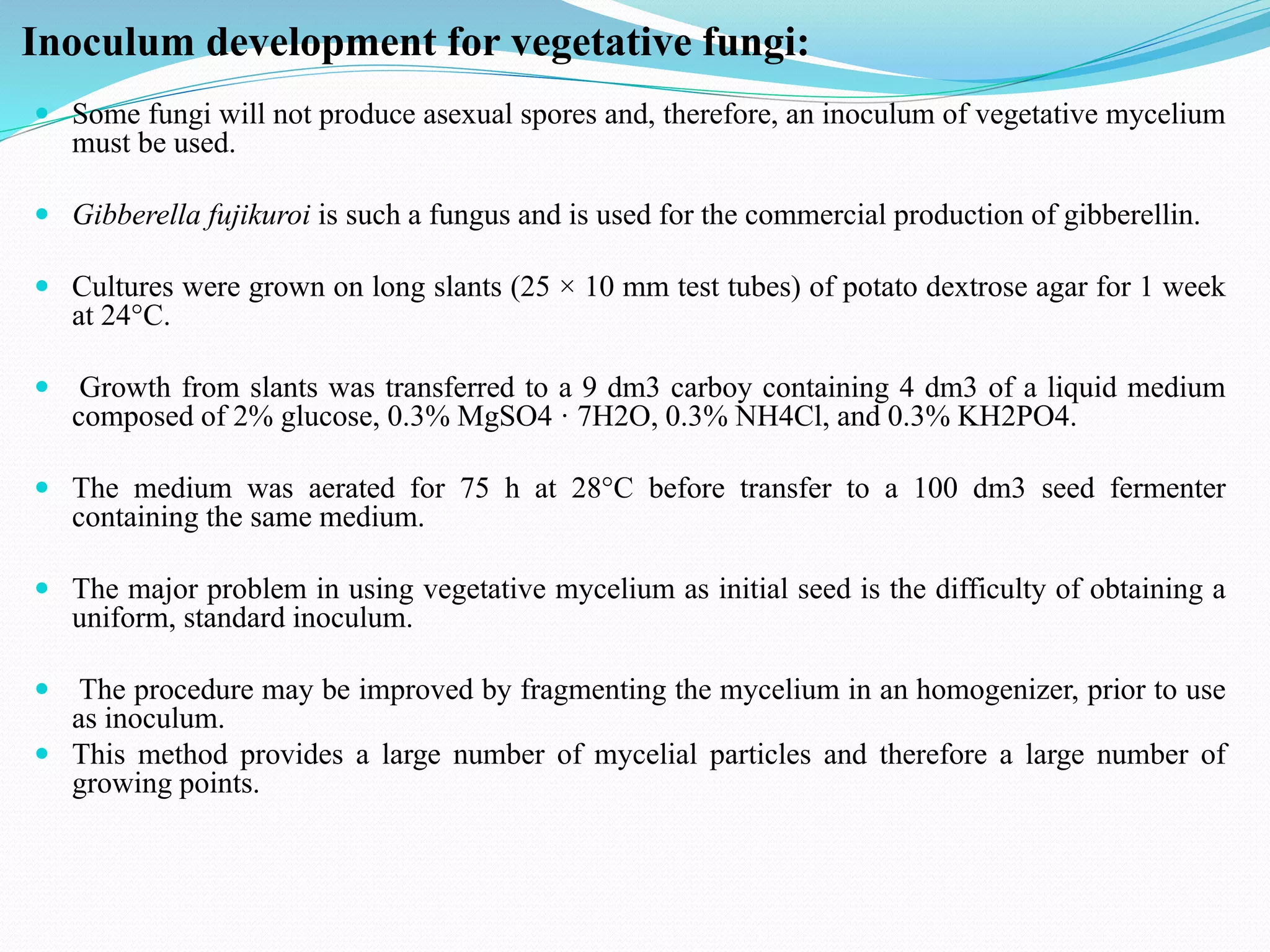 Types of fermentation and Inoculam build up | PPTX