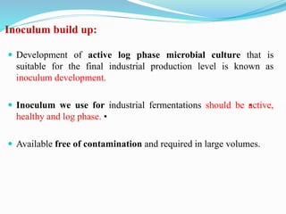 Types of fermentation and Inoculam build up | PPTX