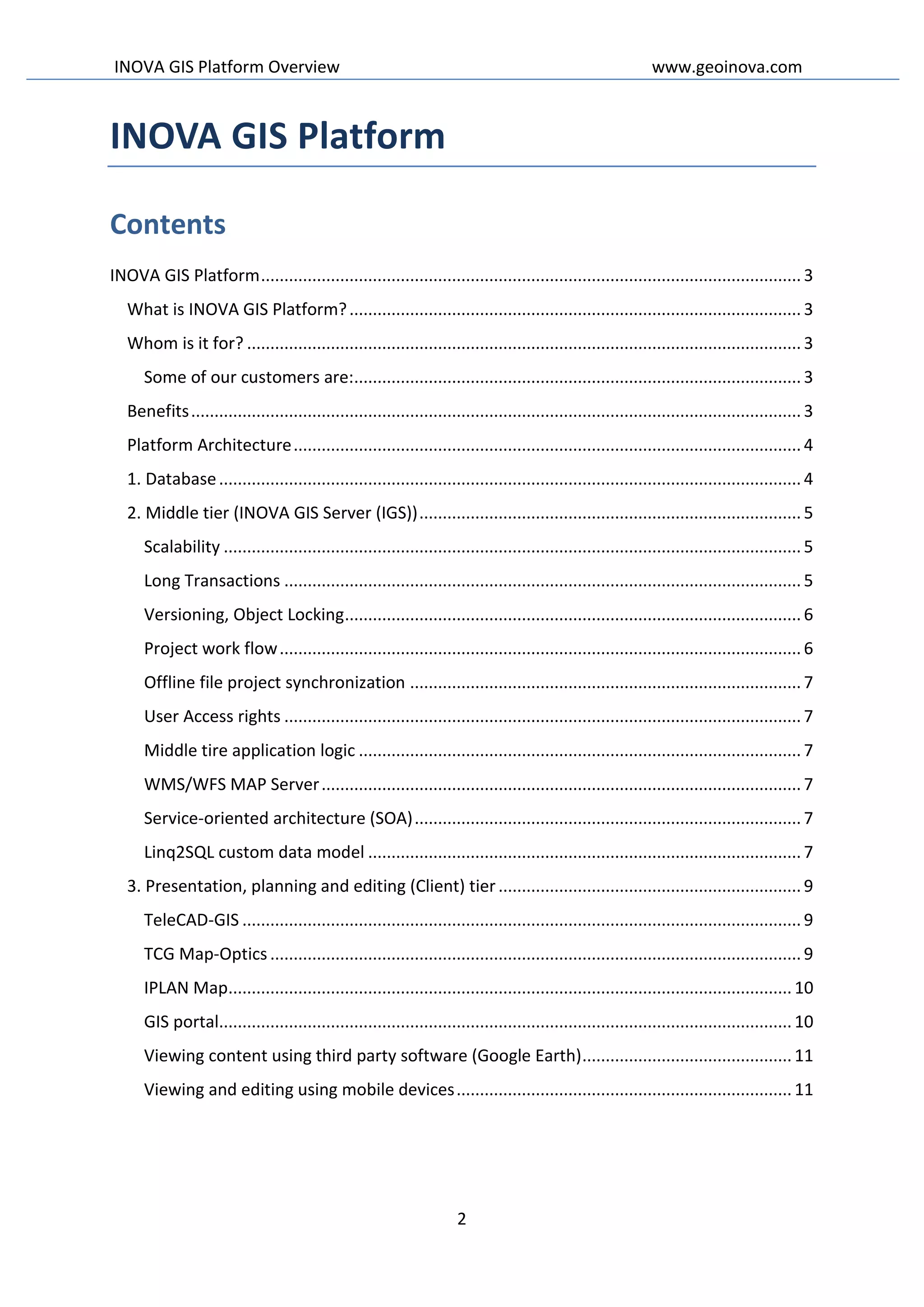 INOVA GIS Platform | PDF