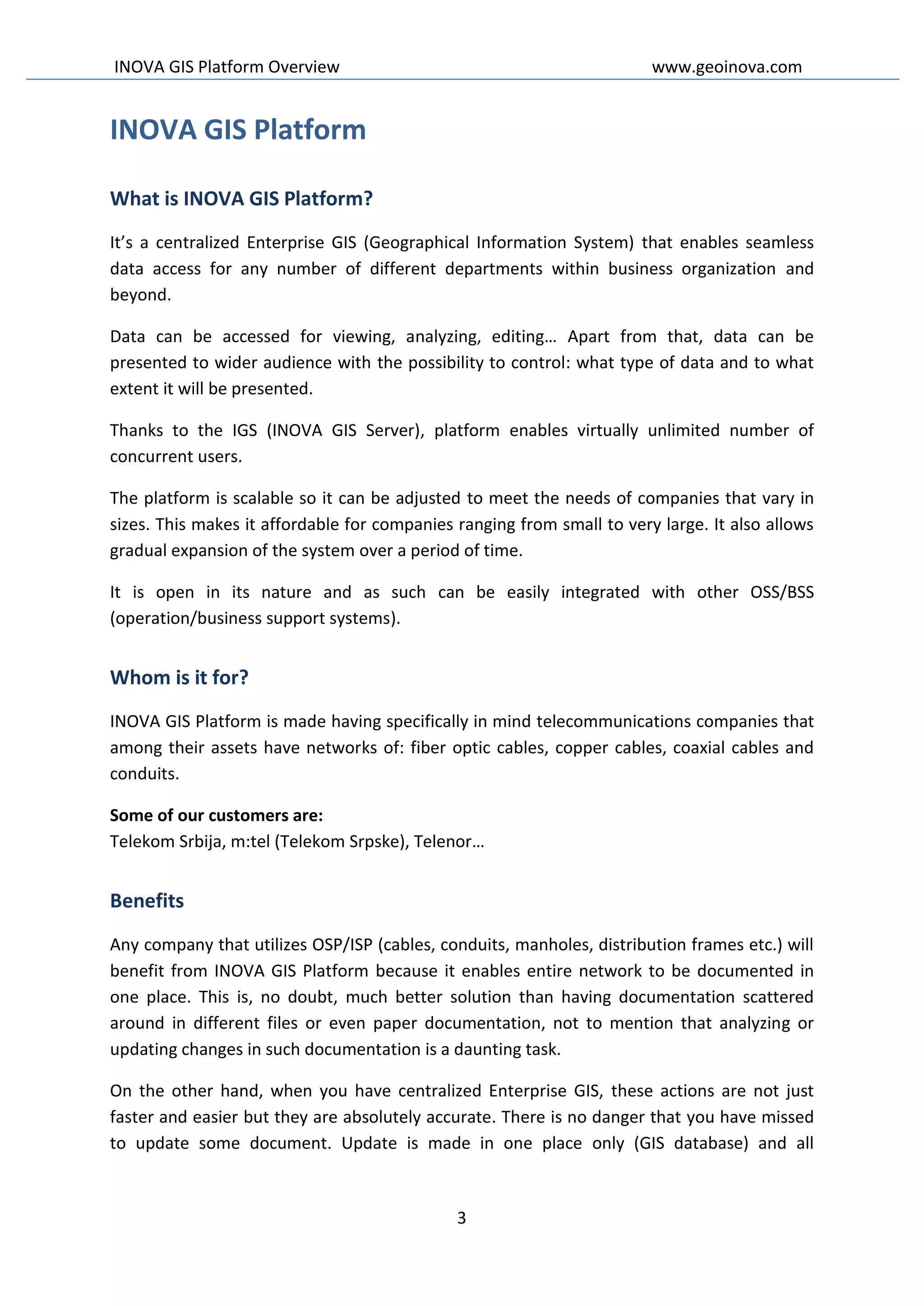 INOVA GIS Platform | PDF