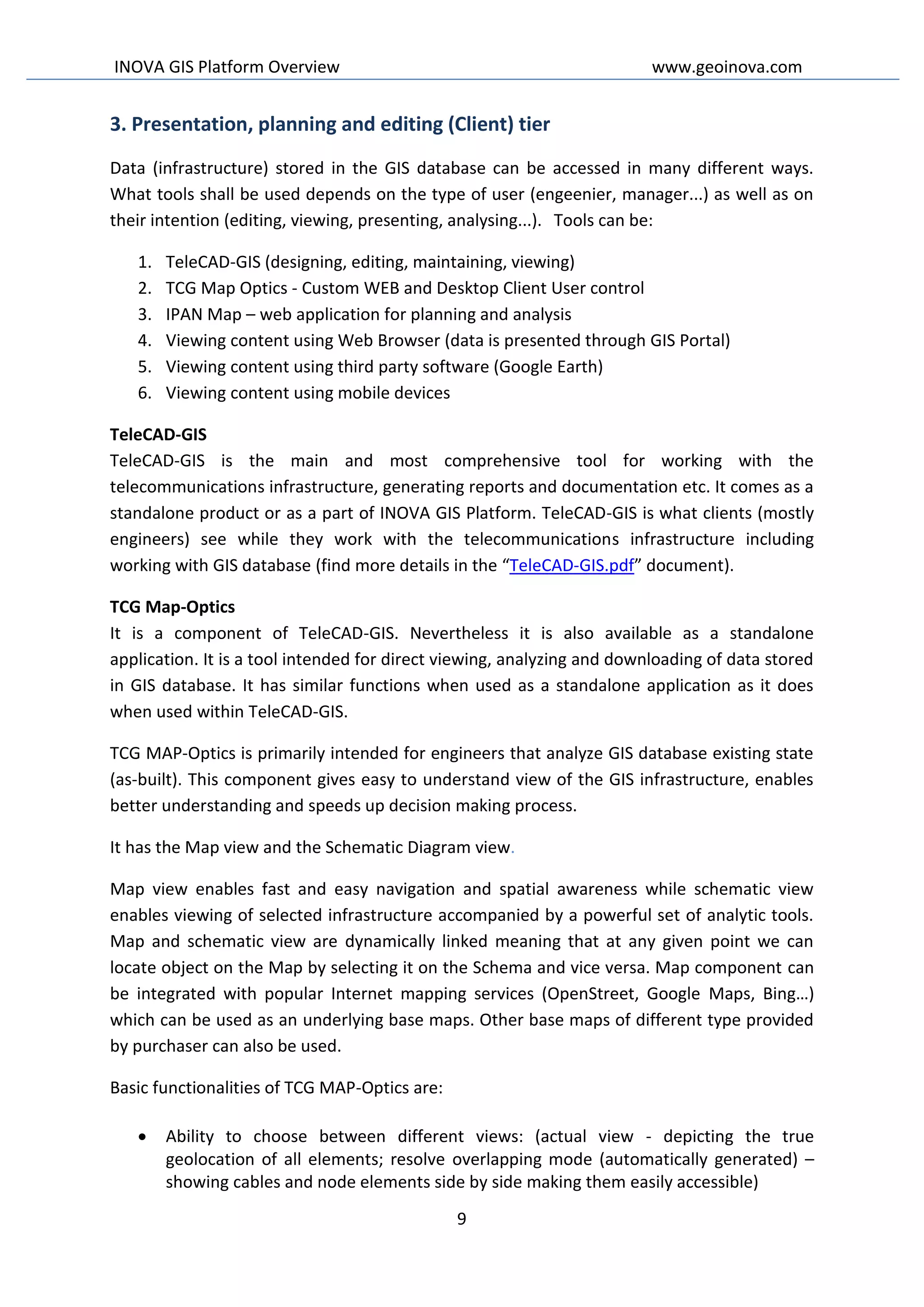 INOVA GIS Platform | PDF