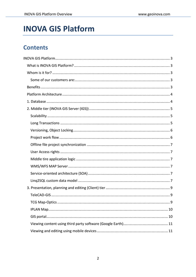 INOVA GIS Platform | PDF