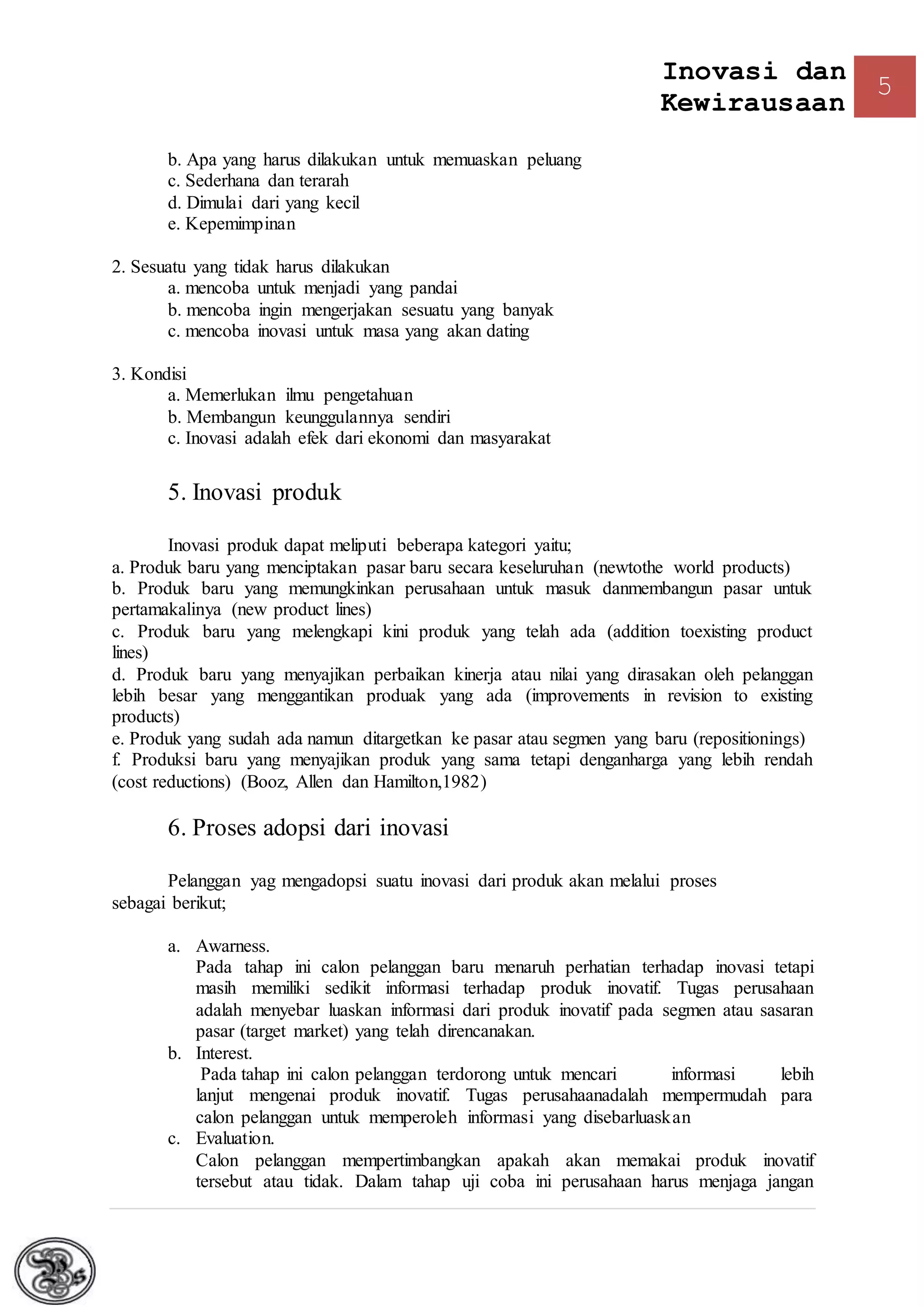 Inovasi dan kewirausaan | DOCX