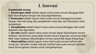 INOVASI DIFUSI dan ELEMEN ELEMENYA power point, ptt | PPT