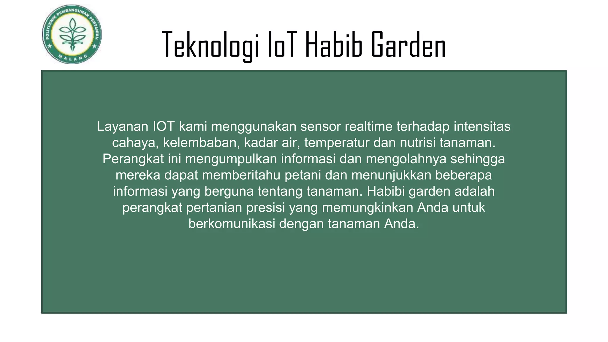 Inovasi pertanian berbasis aplikasi habibi garden | PPTX