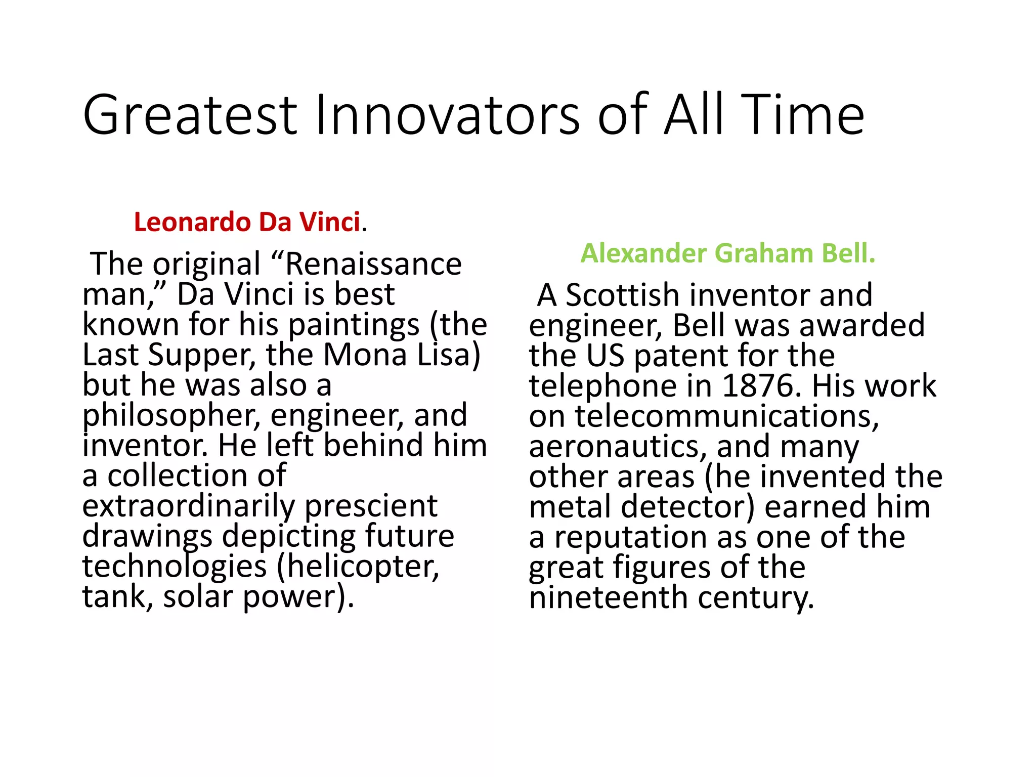 Innovation and Innovators | PPTX