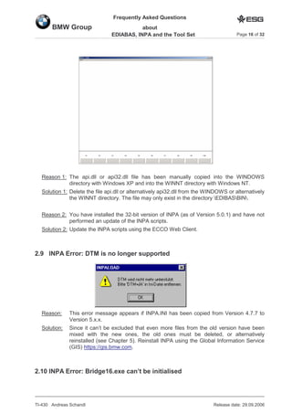 OBD365-FAQ BMW INPA, EDIABAS, and Tool set | PDF