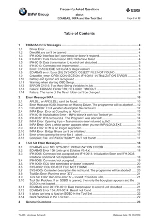 OBD365-FAQ BMW INPA, EDIABAS, and Tool set | PDF