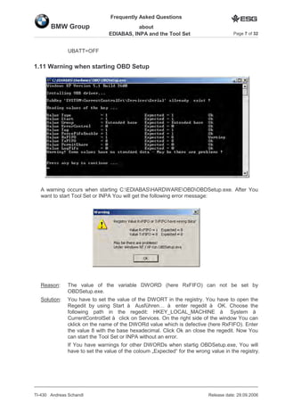 OBD365-FAQ BMW INPA, EDIABAS, and Tool set | PDF