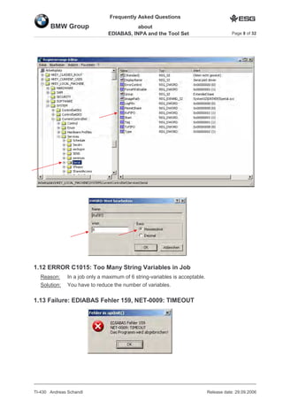 OBD365-FAQ BMW INPA, EDIABAS, and Tool set | PDF