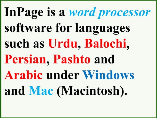 Inpage lecture 1 | PPTX