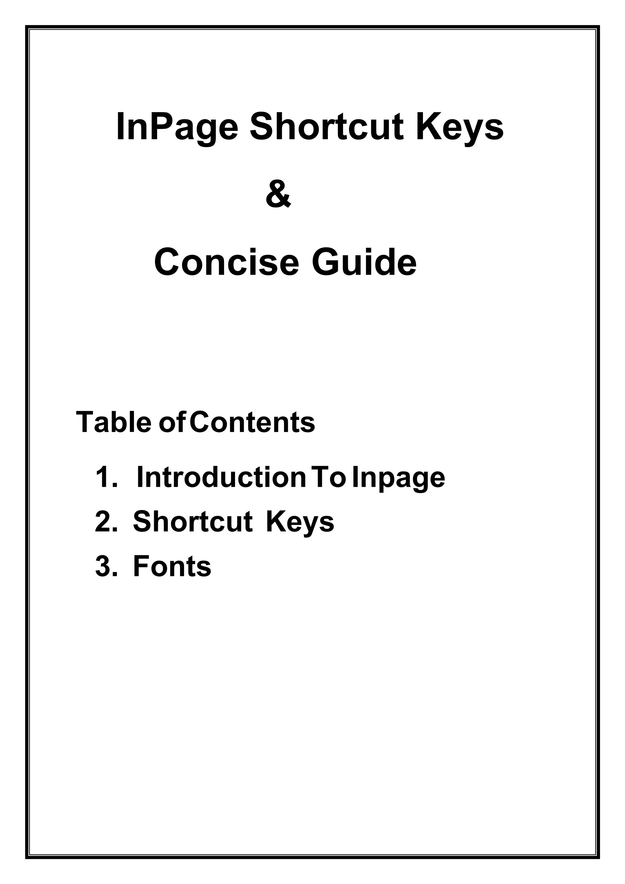 InPage Shortcut Keys & Concise Guide.pdf