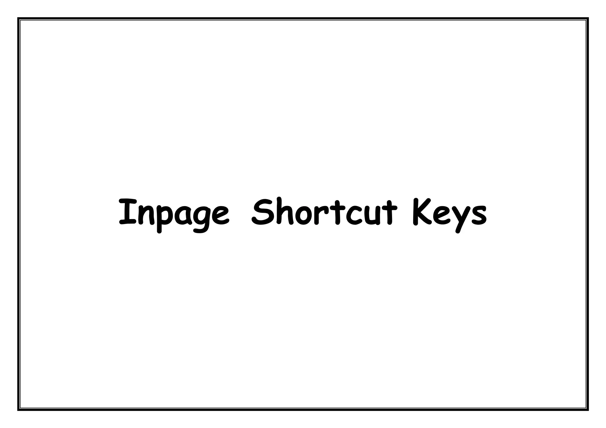 InPage Shortcut Keys & Concise Guide.pdf