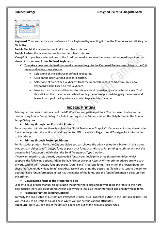 InPage Shortcut Keys & Concise Guide.pdf