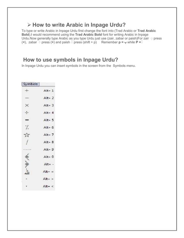 InPage Shortcut Keys & Concise Guide.pdf