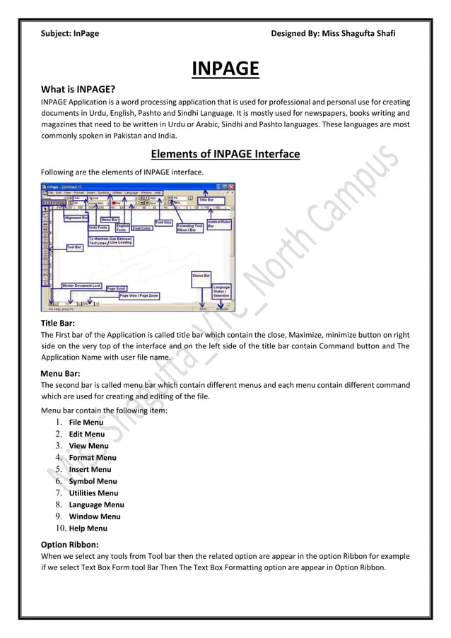 InPage Shortcut Keys & Concise Guide.pdf