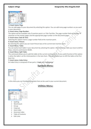 InPage Shortcut Keys & Concise Guide.pdf