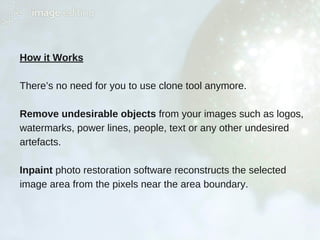 Inpaint - Remove Unwanted Elements with a Click | PDF | Photo Editing ...