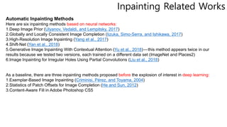 Inpainting related works (part 1) | PPT