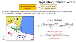 Inpainting related works (part 1) | PPT
