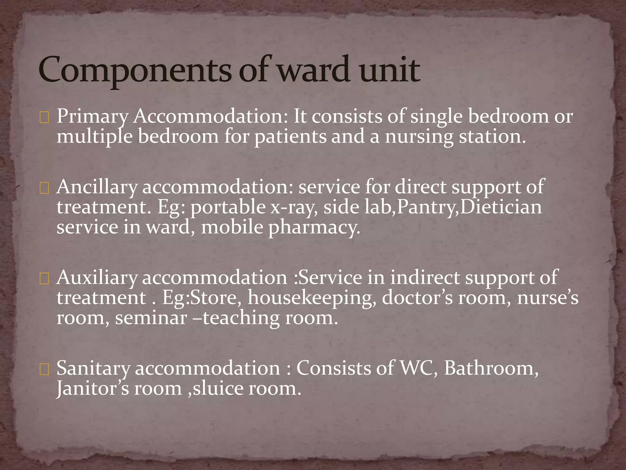 Inpatient Services- Introduction, Planning and Designing | PPTX