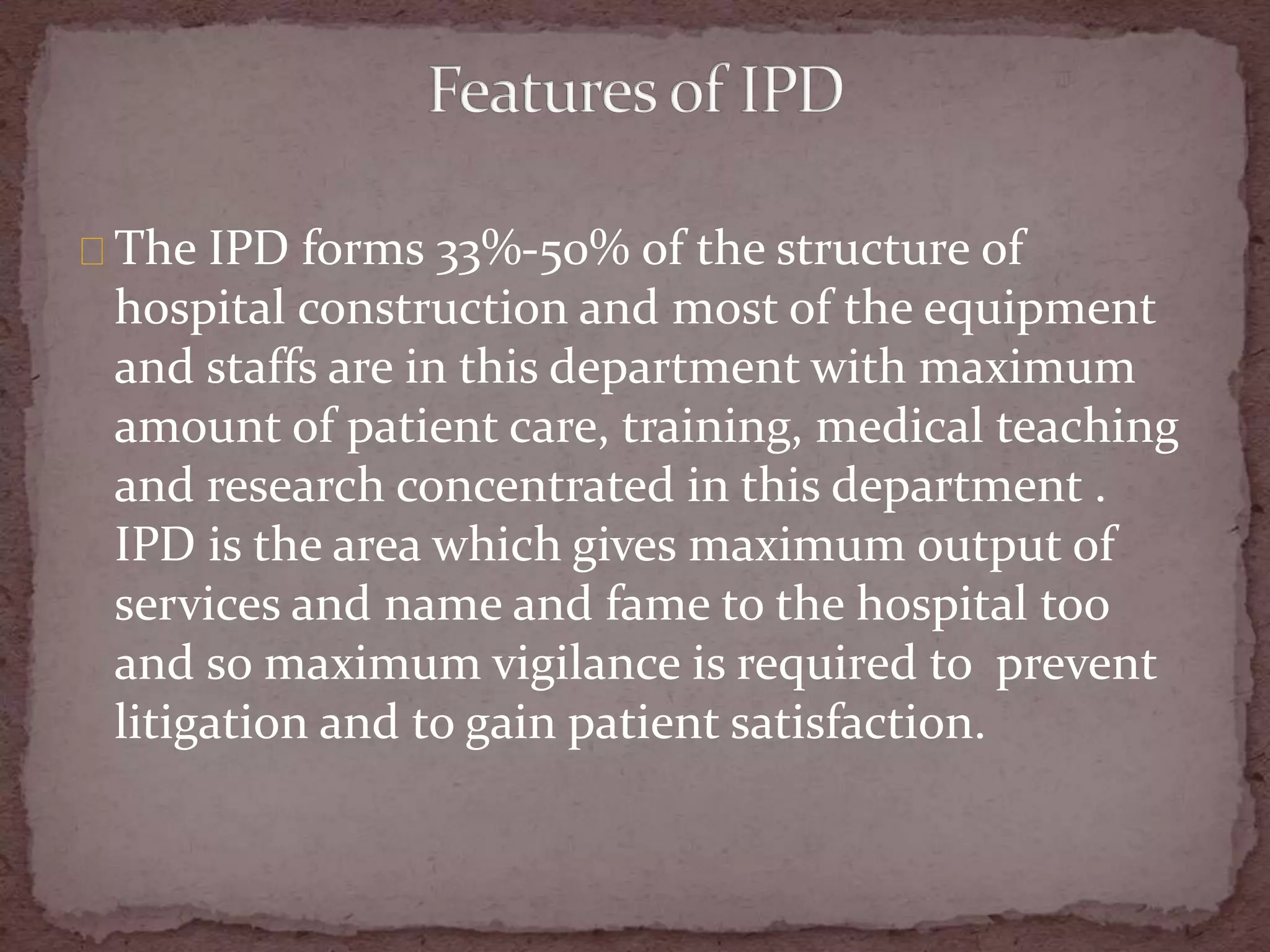 Inpatient Services- Introduction, Planning and Designing | PPTX