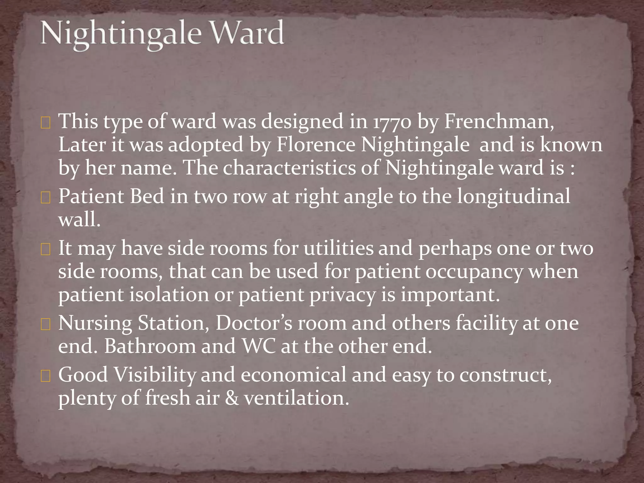 Inpatient Services- Introduction, Planning and Designing | PPTX