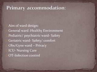 Inpatient Services- Introduction, Planning and Designing | PPTX