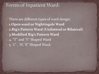 Inpatient Services- Introduction, Planning and Designing | PPTX