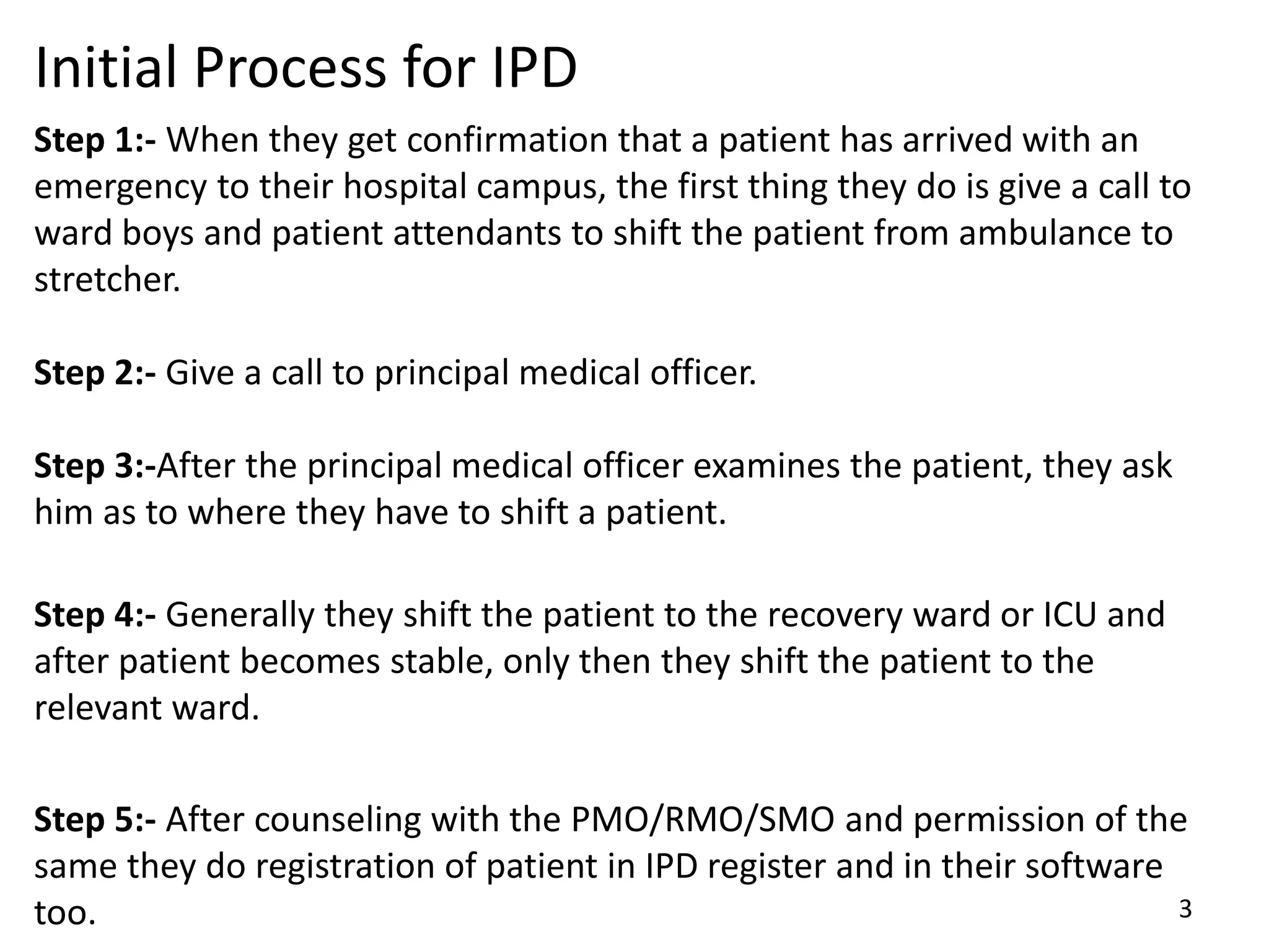 In patient department | PPTX