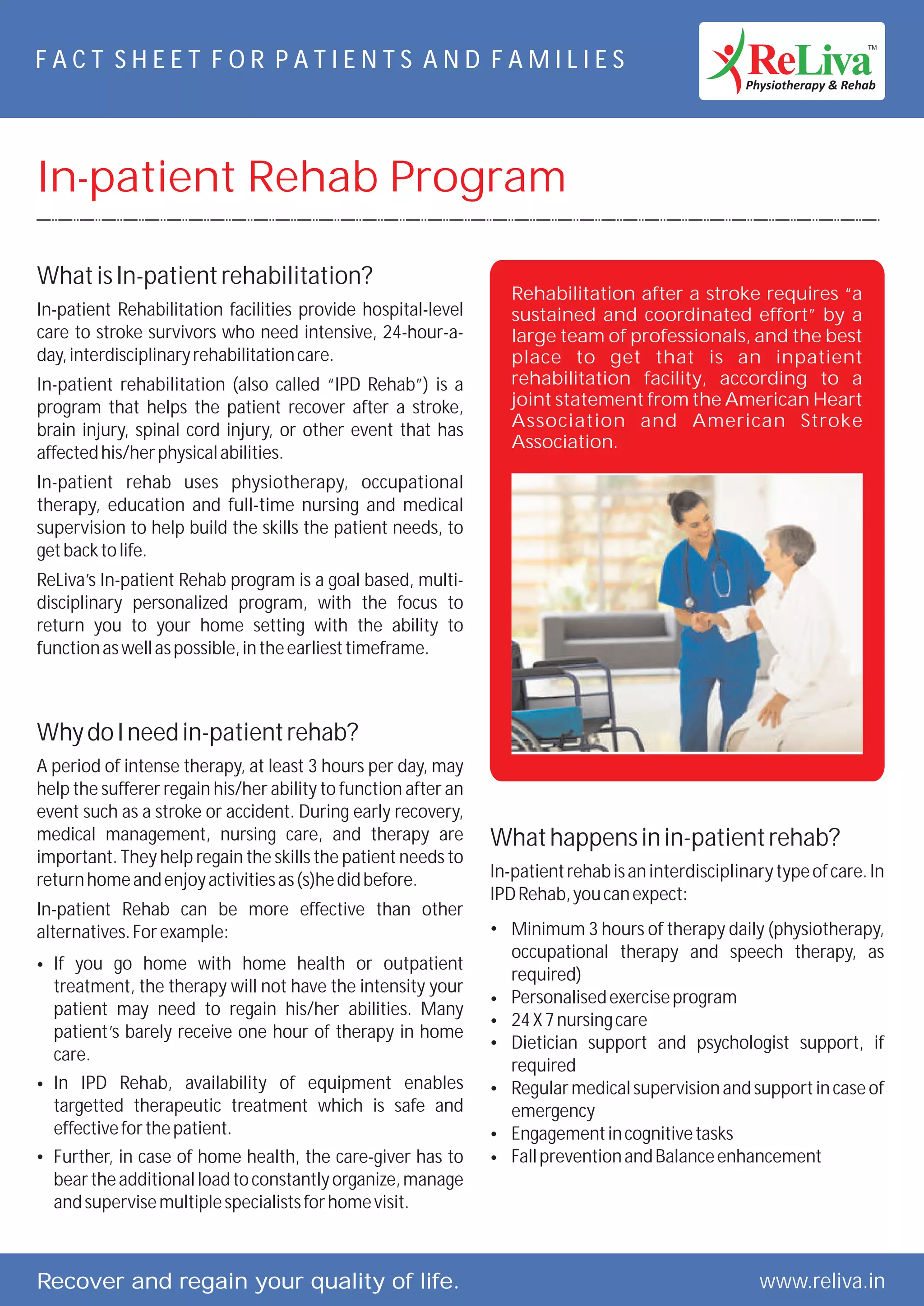 Factsheet: Inpatient stroke rehab treatment mumbai | PDF
